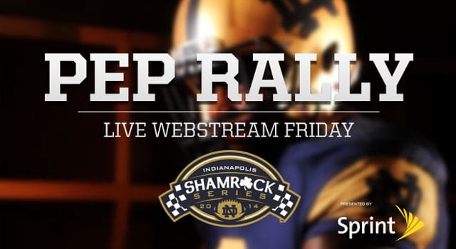 Watch Live - Notre Dame Shamrock Series Pep Rally! // UHND.com