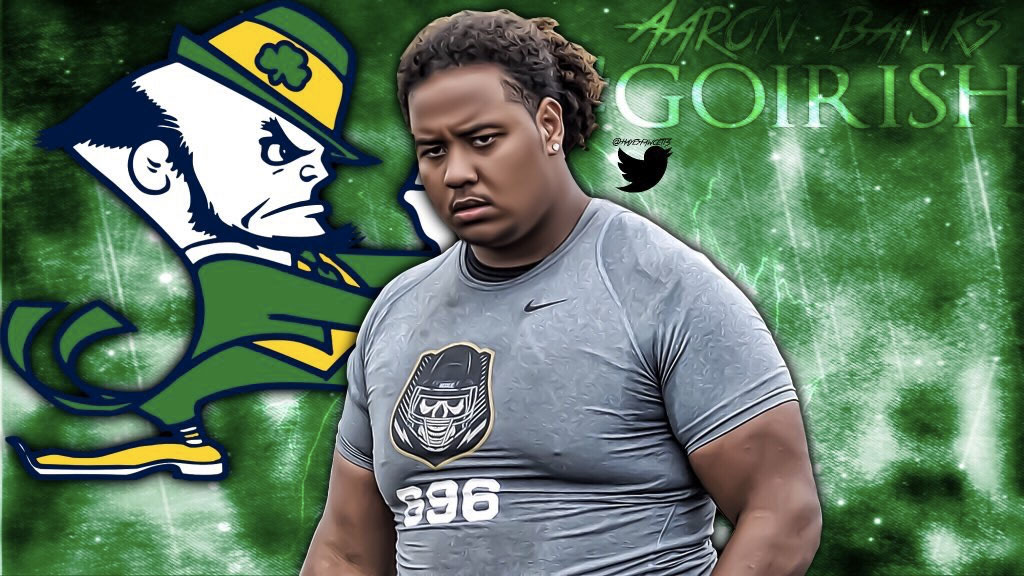 4-Star OL Aaron Banks Commits To Notre Dame! // UHND.com