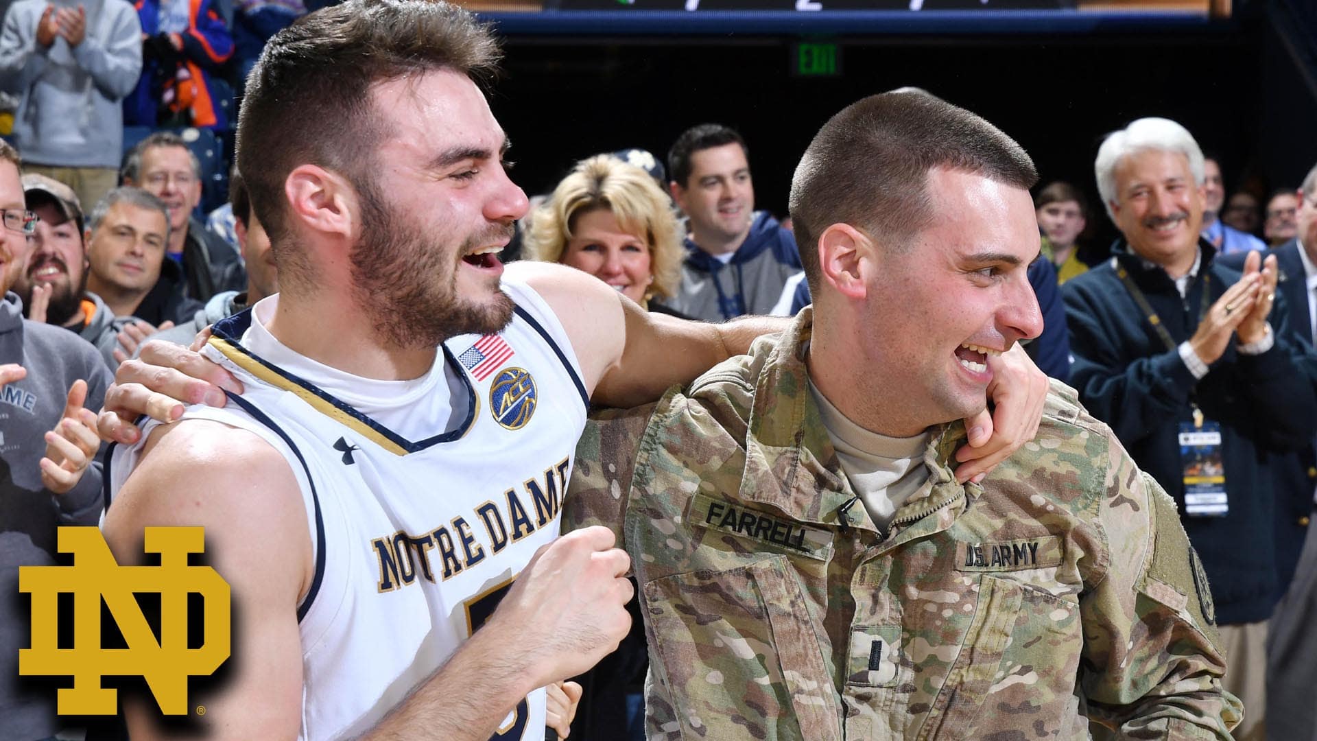 Notre Dame's Matt Farrell Surprised By Army Lt. Brother // UHND.com