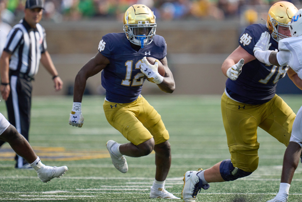 Notre Dame Cross Training Jeremiyah Love At Receiver // UHND.com